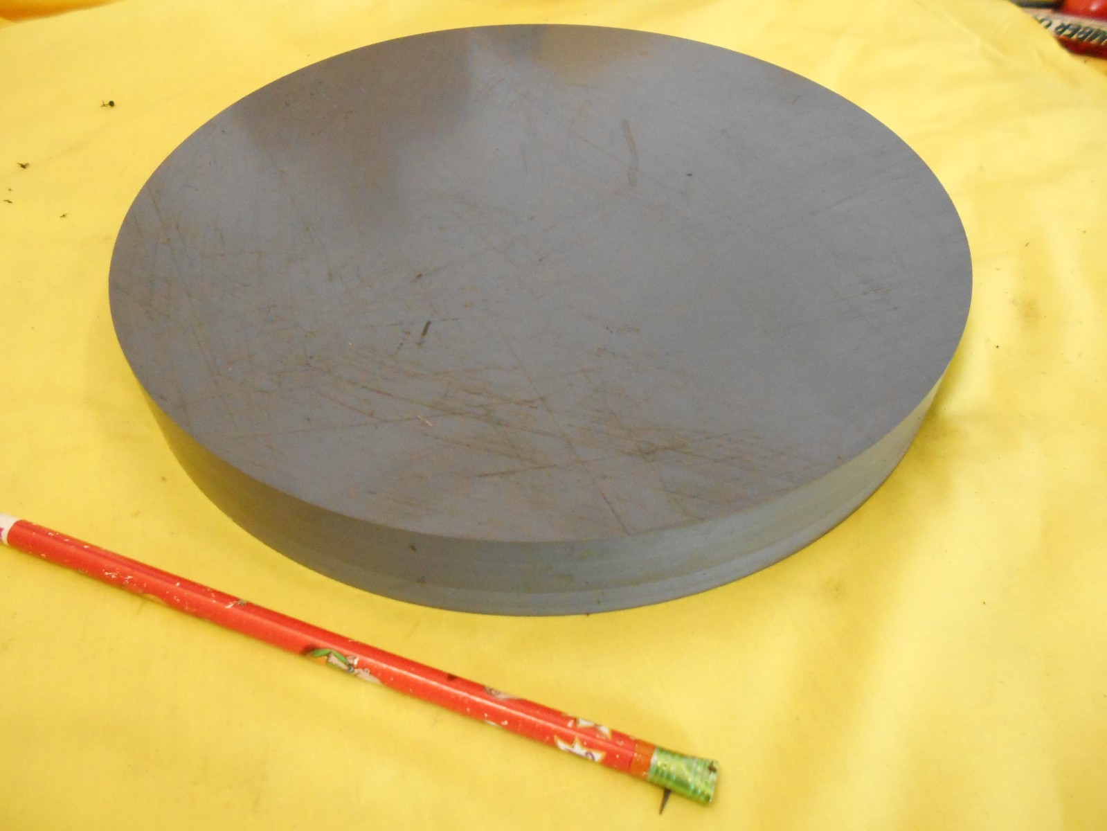 GRAY PVC ROD machinable plastic round bar flat stock 10 1/2" OD x 1 1/8 ...