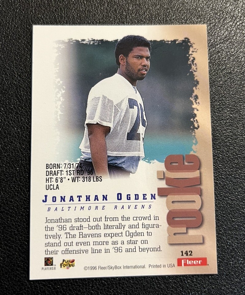 1996 Fleer Metal Jonathan Ogden #142 Rookie RC Baltimore Ravens | eBay