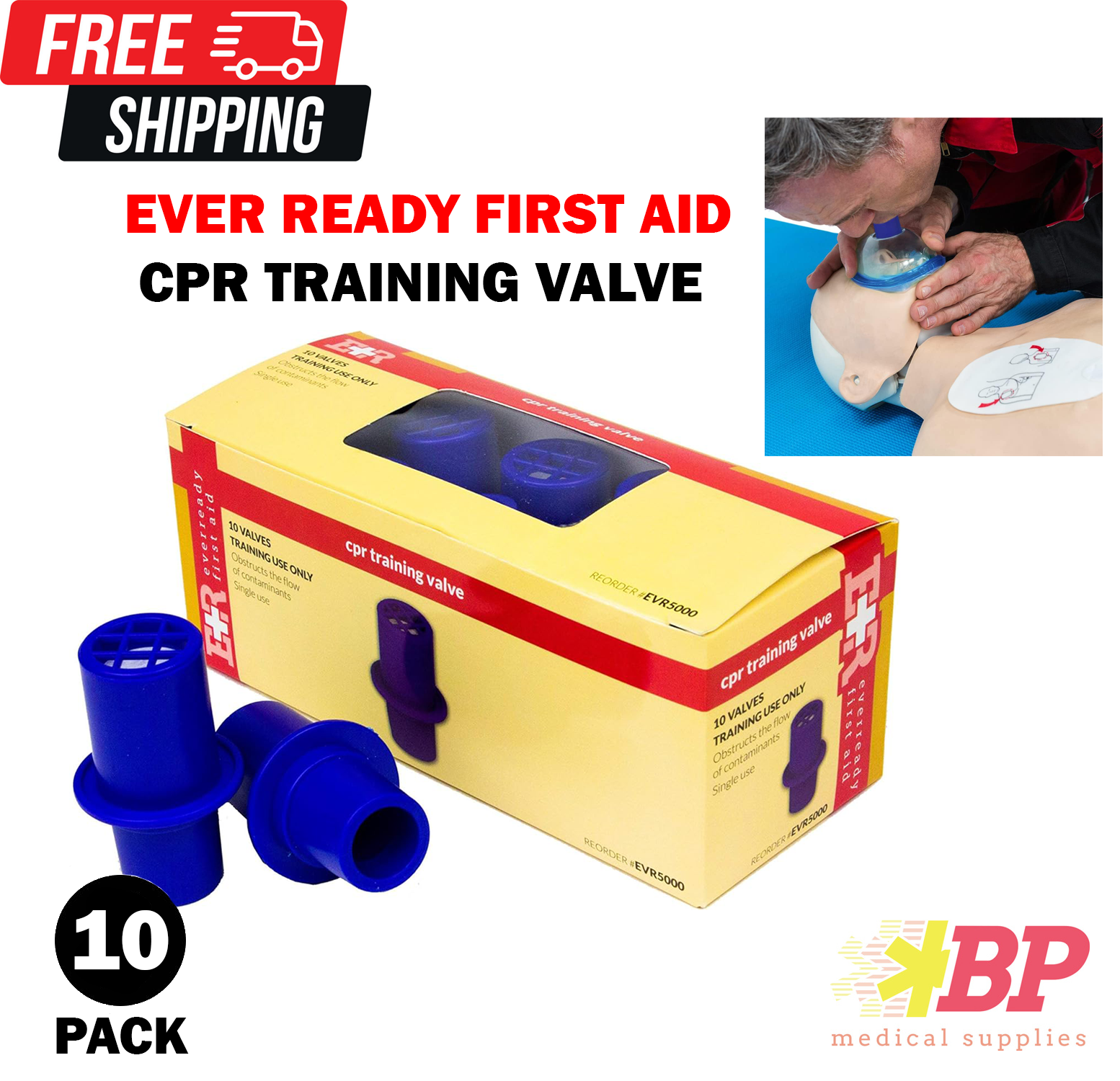 Ever Ready First Aid CPR Rescue Mask Training Valves - 10 Pack | eBay