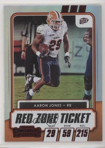 2021 Panini Contenders Draft Picks Red Zone Ticket /20 Aaron Jones #53 ...