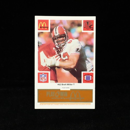 1986 Brett Miller Atlanta Falcons McDonald's "GOLD" Game Card #62 | eBay