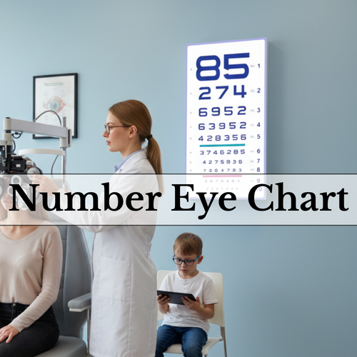 Number Eye Chart Vision Test Snellen Chart for Clinic Hospital Wall Use ...