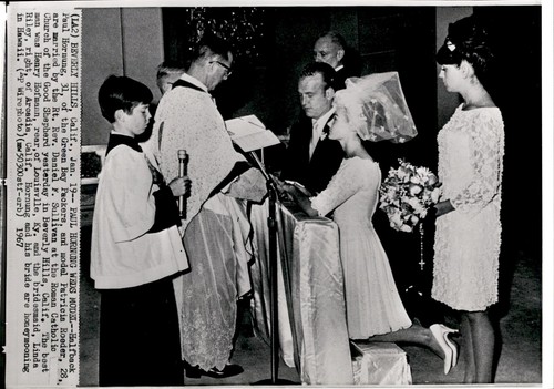 LD280 1967 Wire Photo PAUL HORNUNG WEDS MODEL Patricia Roeder Bride ...