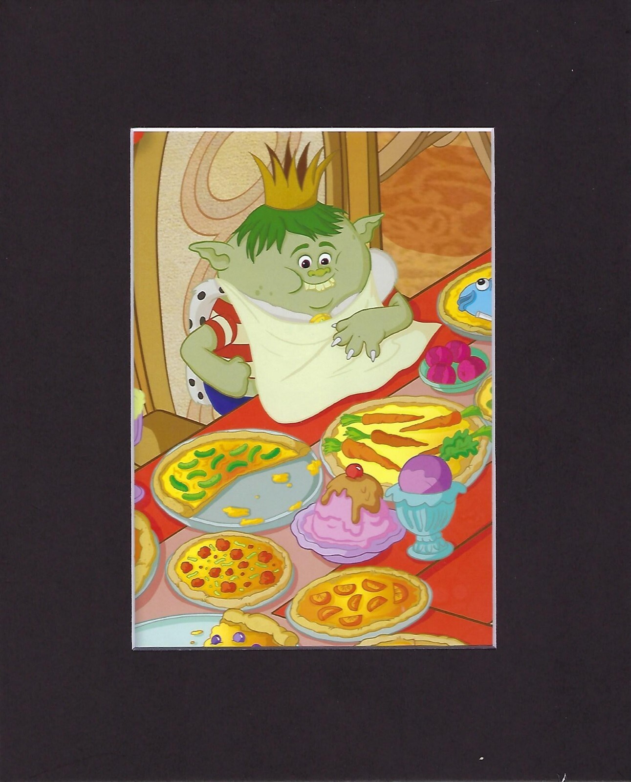 8X10" Matted Print Art Picture Cartoon DreamWorks Trolls: King Gristle ...