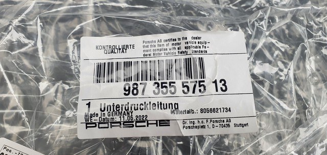 Original Porsche Cayman Vacuum Line 98735557513 for sale online | eBay