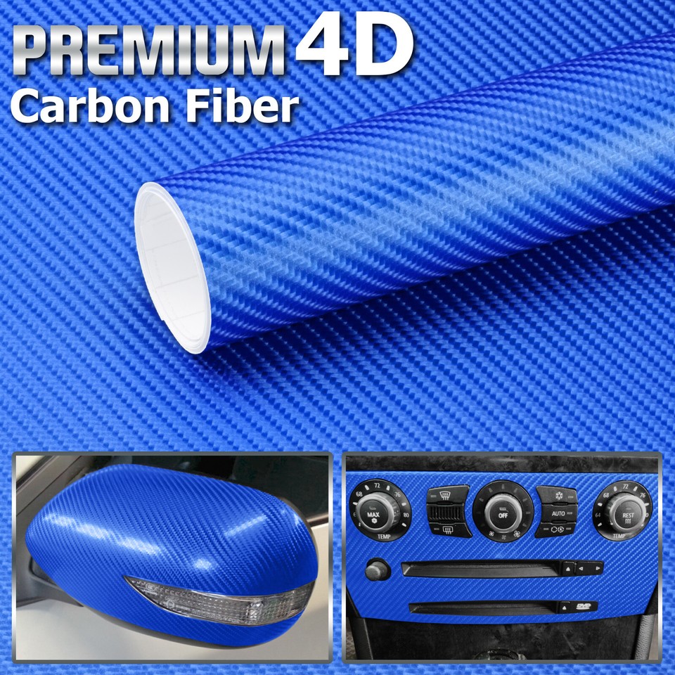 *Premium 4D Gloss Carbon Fiber Vinyl Sticker Wrap Decal Sheet Bubble ...