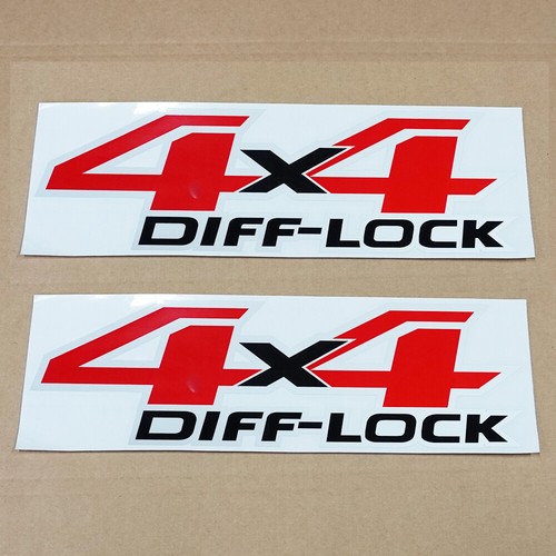 2X RED "4X4 DIFF LOCK" STICKER DECAL REAR FIT HILUX SR6 M70 M80 2015-ON ...