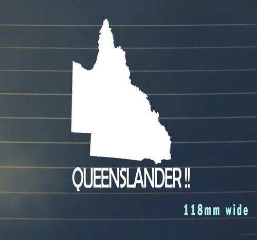 Queensland Car Sticker Queenslander QLD White Bumper Sticker window ...