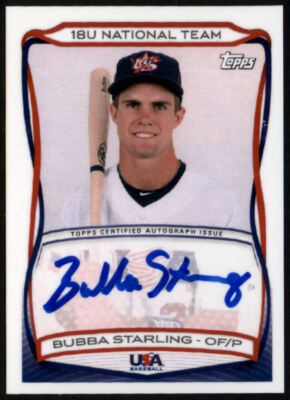 2010 Topps USA Baseball Autographs Bubba Starling Auto 18U National ...