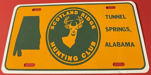 Scotland Ridge Hunting Club Booster License Plate Deer Hunter Tunnel ...