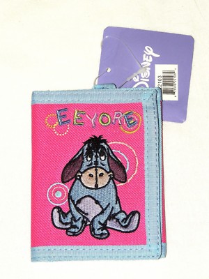 NWT DISNEY WINNIE THE POOH, EEYORE PINK WALLET W/BLUE EDGE 3" X 4 1/2 ...