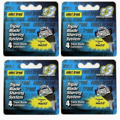 Select Brand T3 4 Triple Blade Cartridges, 4 PACK | eBay
