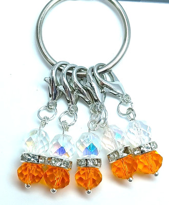 MikieLou Stitch Markers PremiumFaceted Austrian CRYSTAL Gold Rhinestone ...