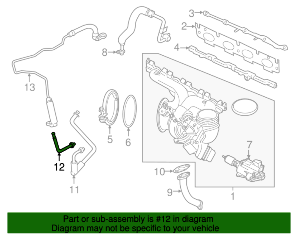 For+BMW+X1+2016-2019+BMW+11538687749+Turbocharger+Coolant+Line for sale ...
