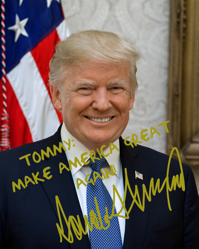 PERSONALIZED PRESIDENT DONALD TRUMP MESSAGE GOLD AUTOGRAPH 8.5X11 ...