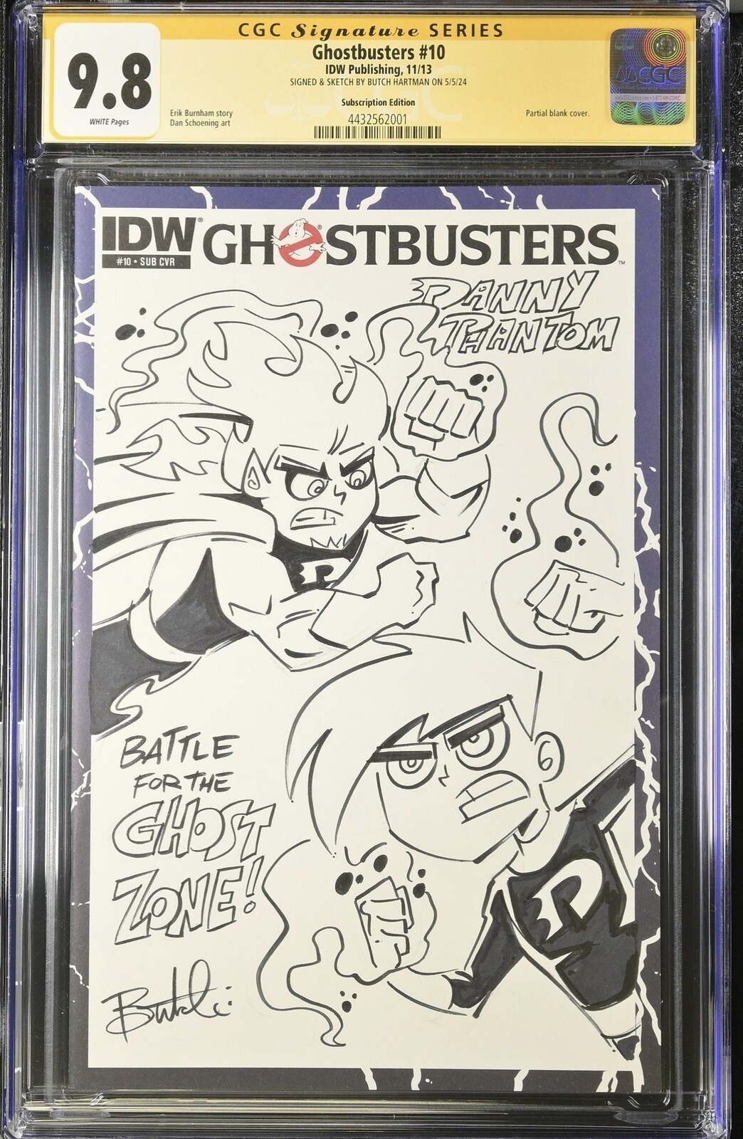 Butch Hartman Danny Phantom Creator Full Cover CGC Sketch SS 9.8 NM ...