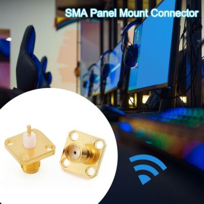 Connector SMA Panel Mount Connector Chassis Solder Coax Adapter PCB ...