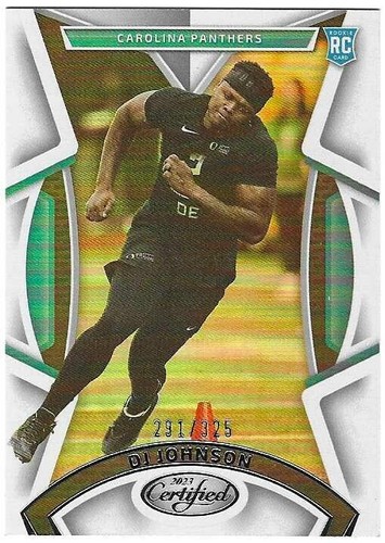 DJ Johnson 2023 PANINI CERTIFIED FOOTBALL NFL ROOKIE CARD #196 Panthers ...