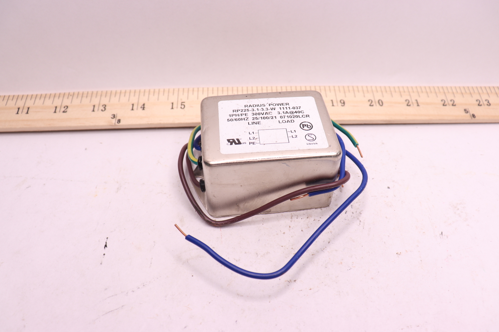 Intertek Dual Stage Power Line Filter Radius Power 1 Phase 250V 50/60Hz ...