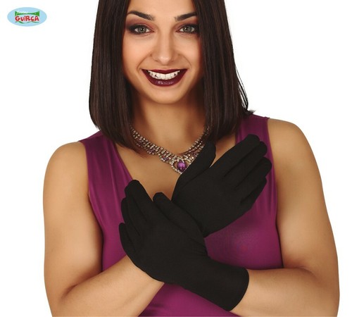 Ladies Fancy Dress Short Gloves Black Womens 25cm gloves New fg | eBay