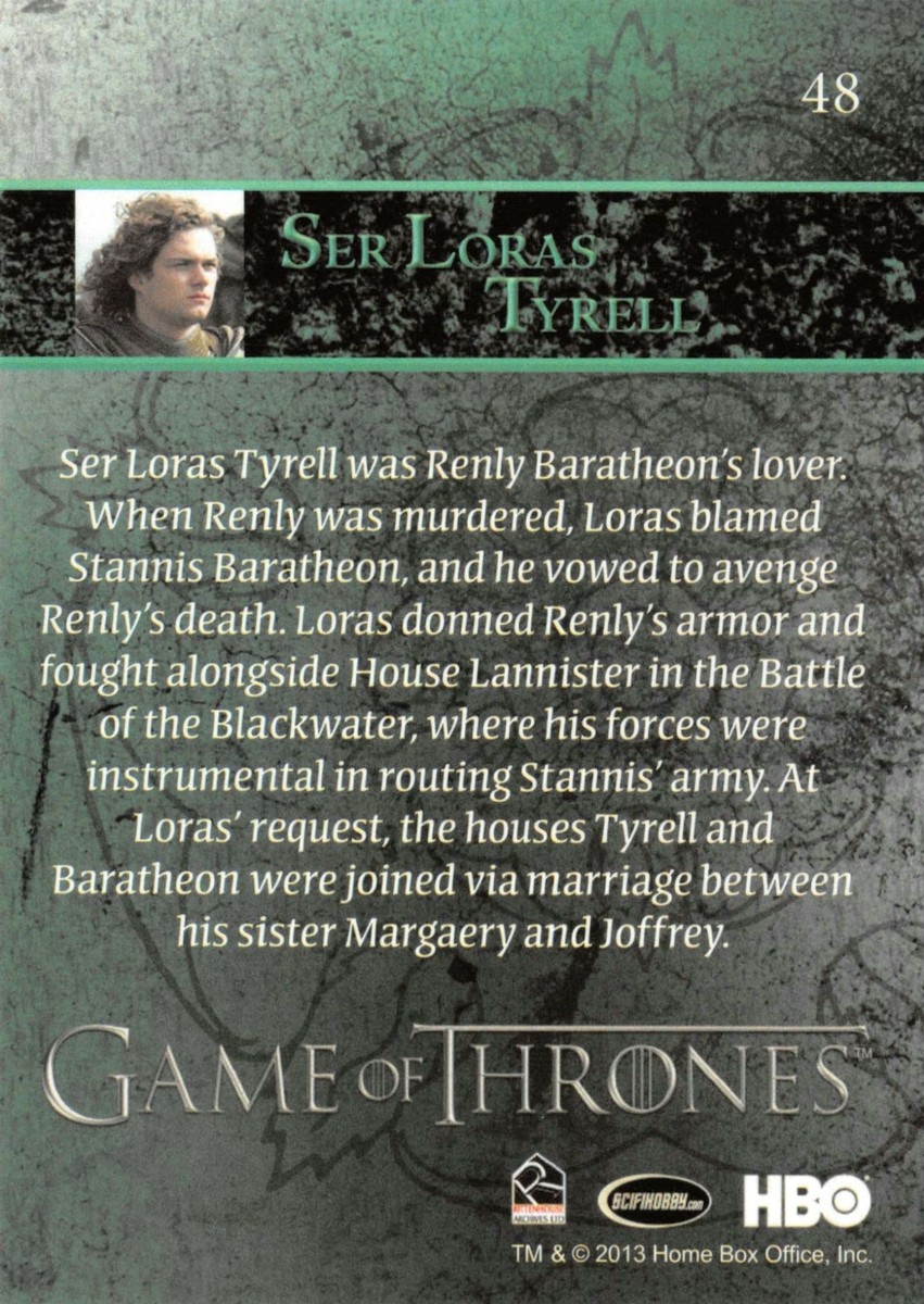 Game Of Thrones Loras Tyrell And Renly