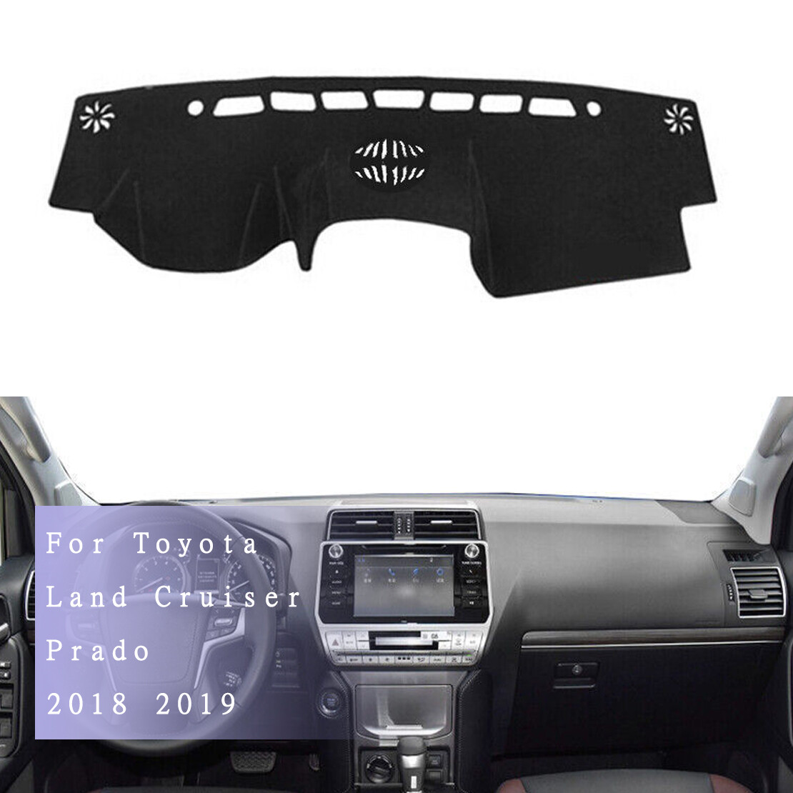 Dash Mat Cover Dashboard Sun Protector For Toyota Land Cruiser Prado 18 ...