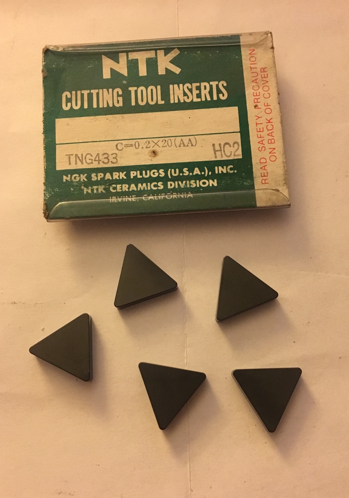 NTK Ceramic Inserts - TNG433 HC2 C=0.2X20 (AA) - Qty. 5 - NEW | eBay