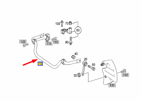 MERCEDES-BENZ E W211 FRONT ANTI ROLL STABILIZER BAR A2113232865 NO DUTY ...