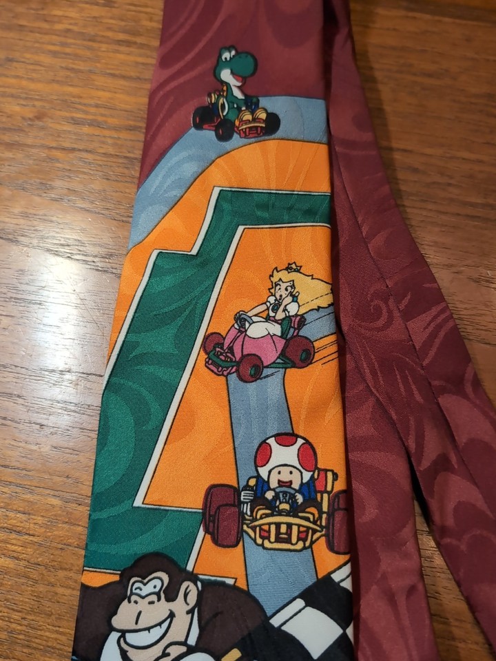 New Old Stock VTG Rare 1993 Balancine Hot Cakes Mario Kart Neck Tie 54 ...
