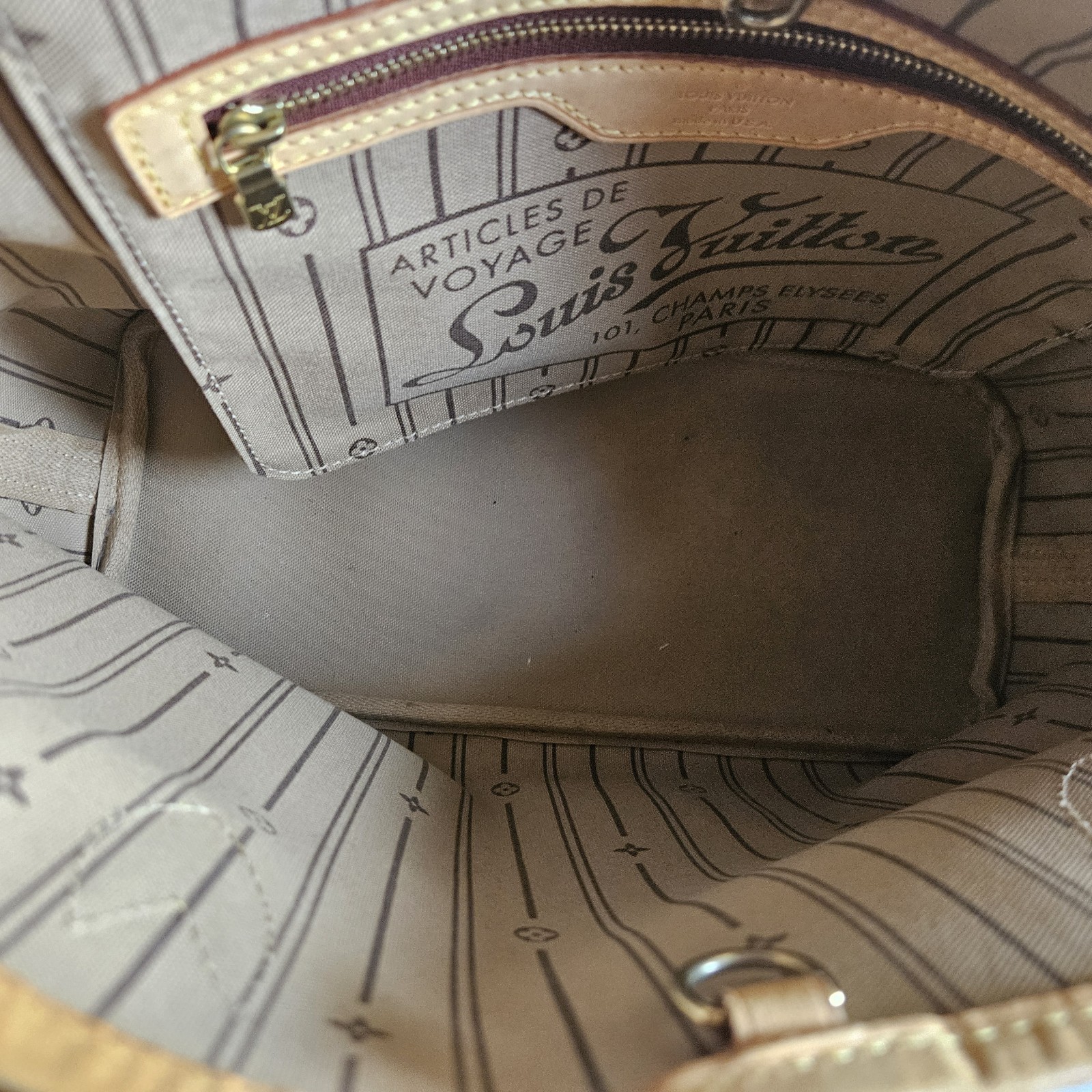 Louis Vuitton Neverfull Beige Interior Tote PM Brown Canvas & Wallet | eBay