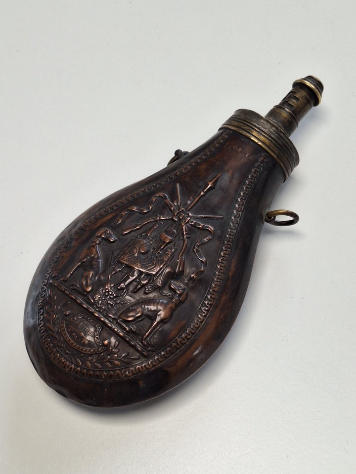 Antique Brass Hunting Gunpowder Flask with Dispenser,late 18th century ...