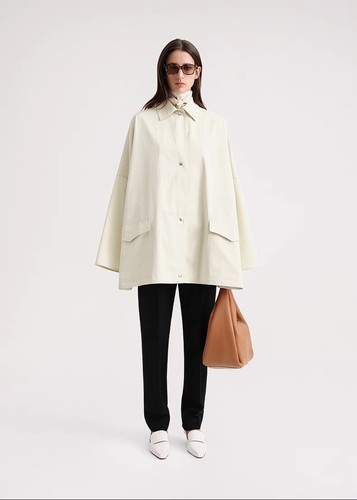 Toteme Women Pure Cotton Windproof Sunscreen Slimming Short Trench Coat ...