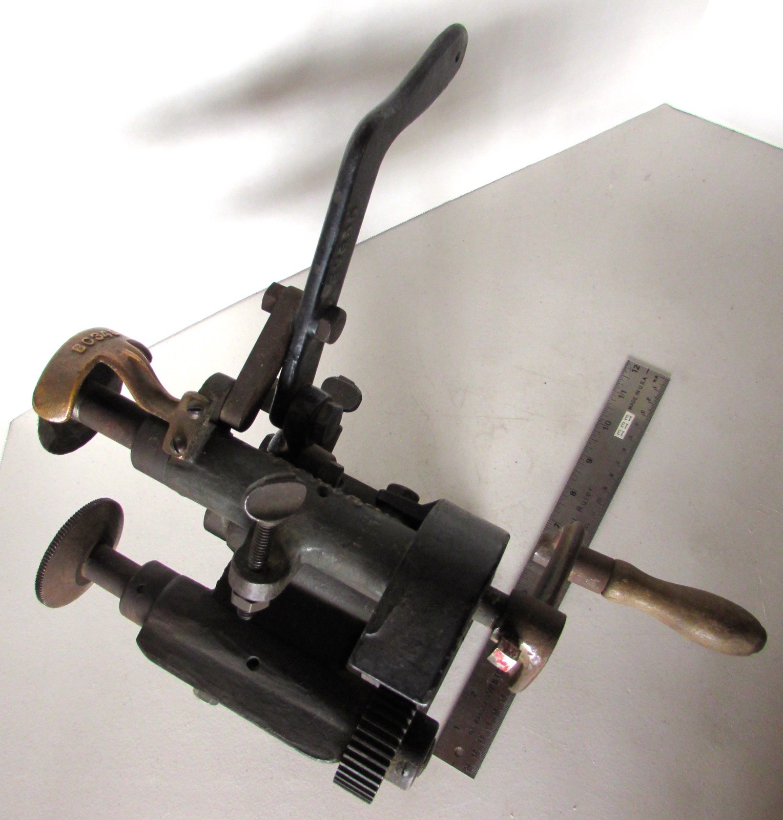 Vintage American Hand Crank Leather Cutter Trimmer Antique St. Louis ...