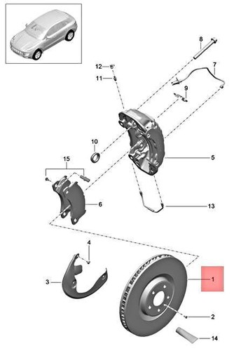 Genuine PORSCHE Macan 95B Brake Disc Left Front 95B615301J | eBay