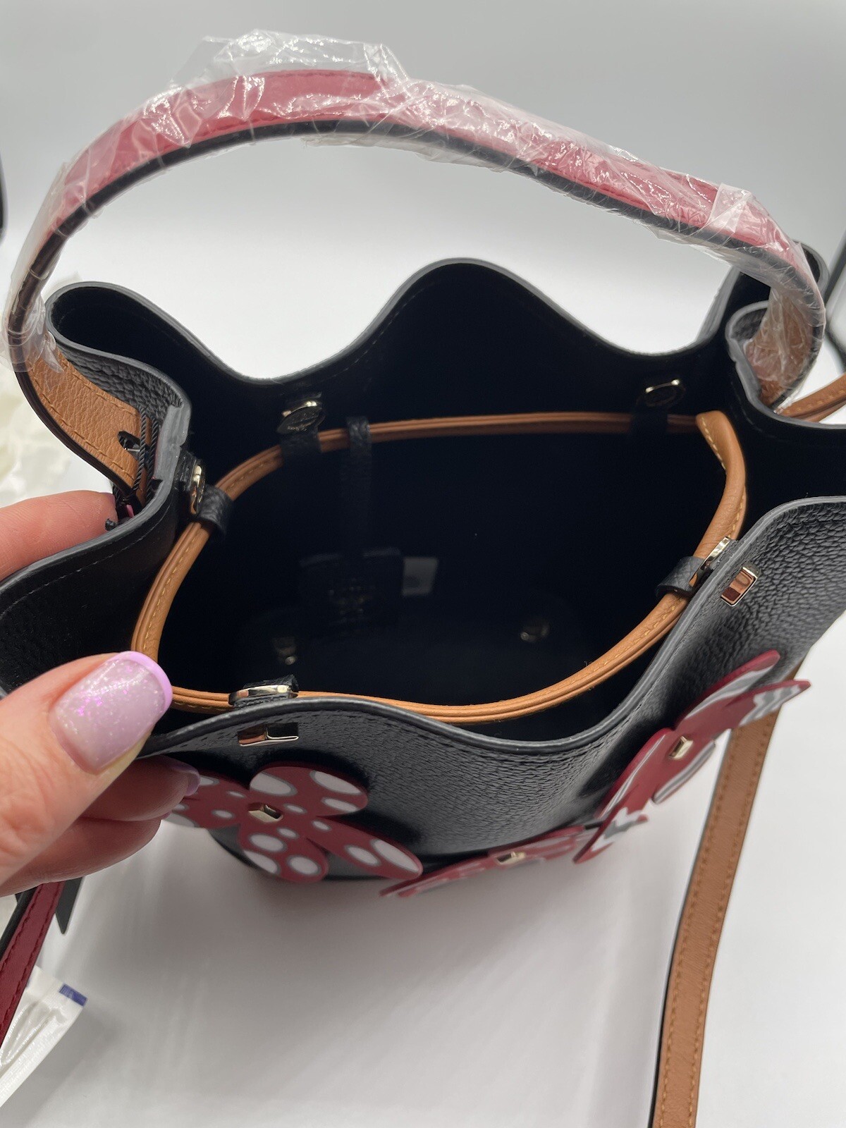 Limited Edition!* MCM Mini Bucket Floral Appliqué Leather Shoulder Bag ...