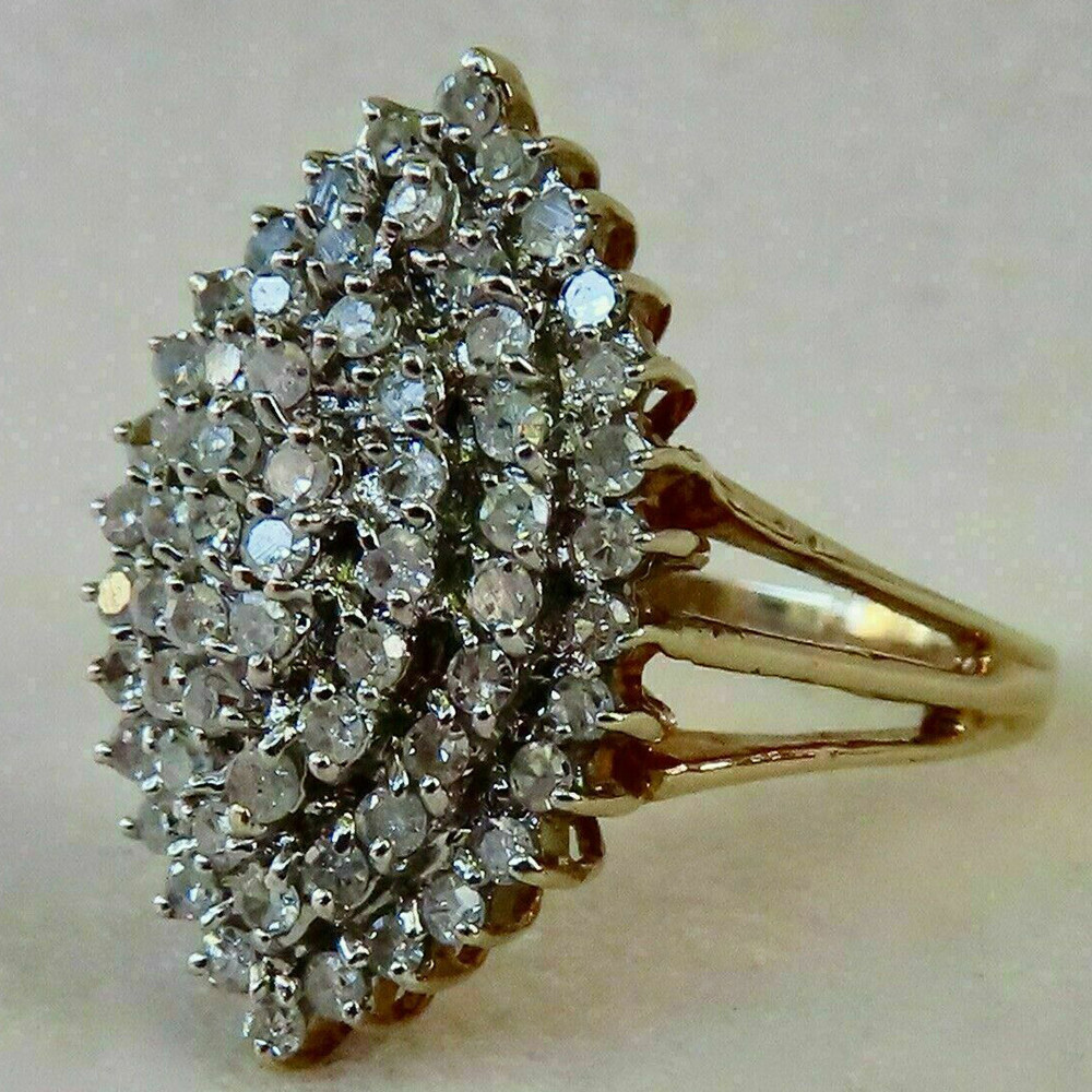 Trauring 2Kt Diamant Cluster Ring Ehering Verlobungsring Gelbgold ...