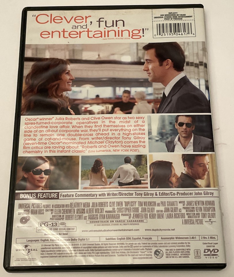 Duplicity DVD, Tom Wilkinson, Paul Giamatti, Clive Owen, Julia Roberts ...