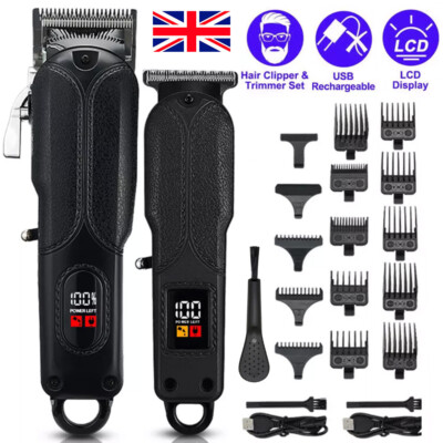 Cordless Electric Hair Clippers and Trimmer Kit for Men Barber Clipper ...