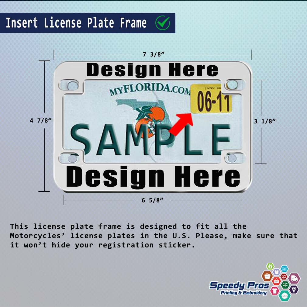 Metal Bike License Plate Frame American Veteran Motorcycle Accessories ...