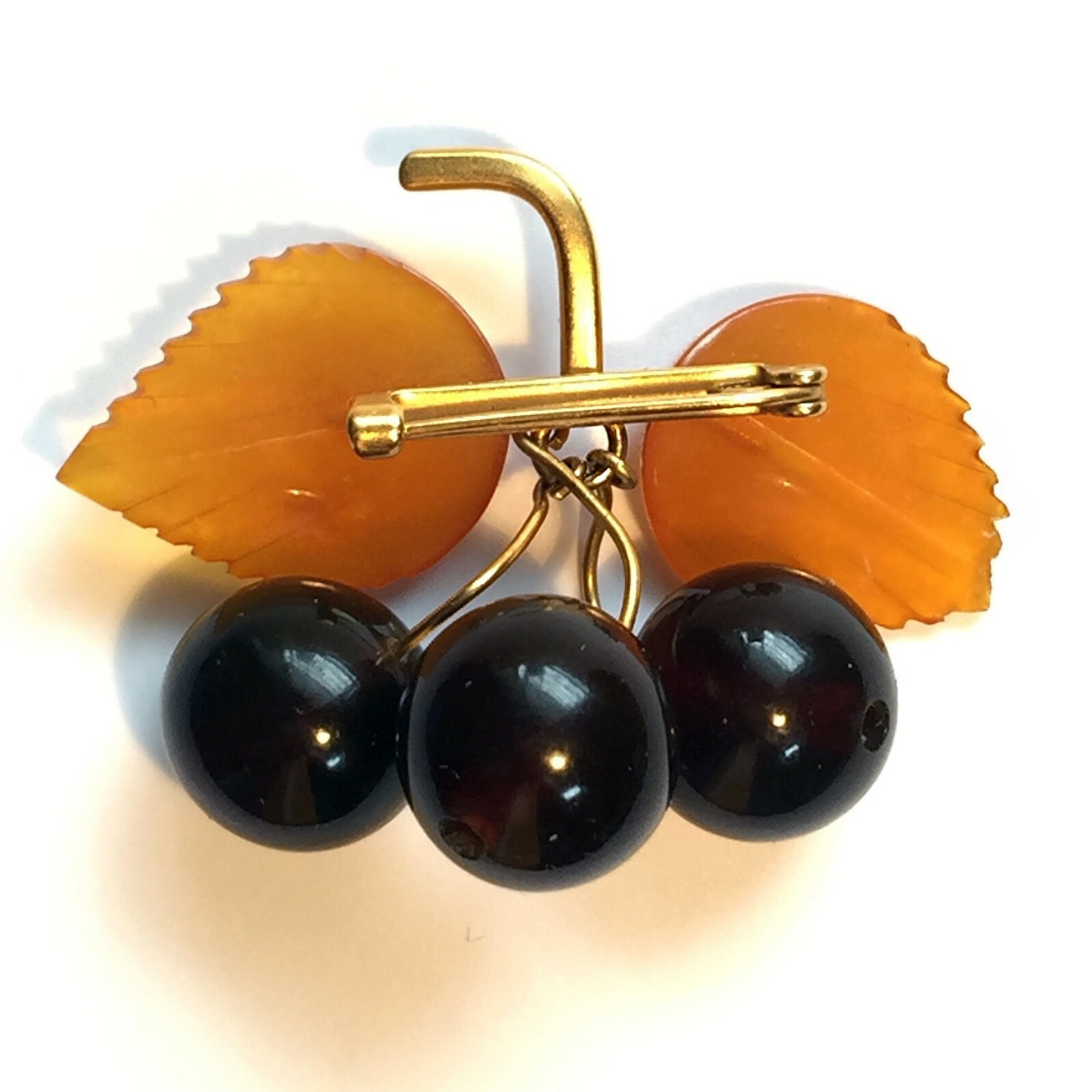 Genuine AMBER/ Handmade Baltic Amber VINTAGE Brooch “… - Gem