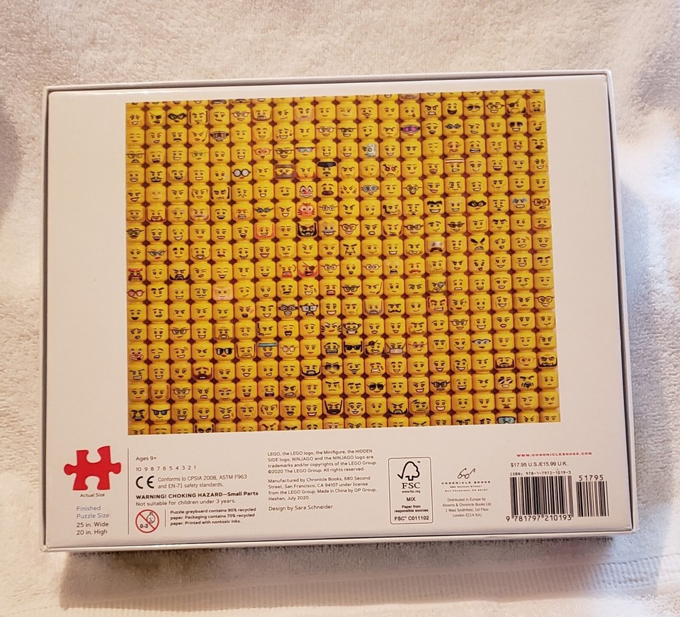 LEGO Puzzle Minifigure Faces 1000-Pieces Complete 25 x 20 | eBay