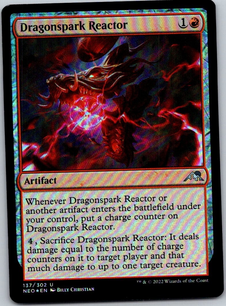Magic the Gathering Foil Dragonspark Reactor Kamigawa: Neon Dynasty MTG ...