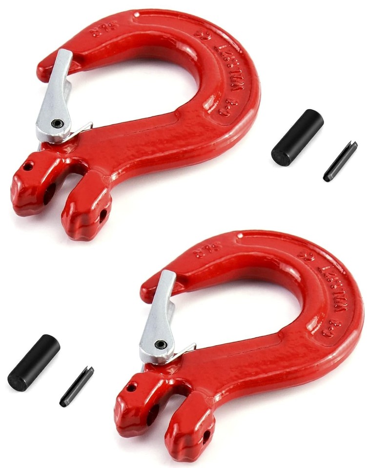 2 Pack 5/16” Clevis Slip Hook w/ Latch, 2470 Lbs G80 Forged Steel Chain ...