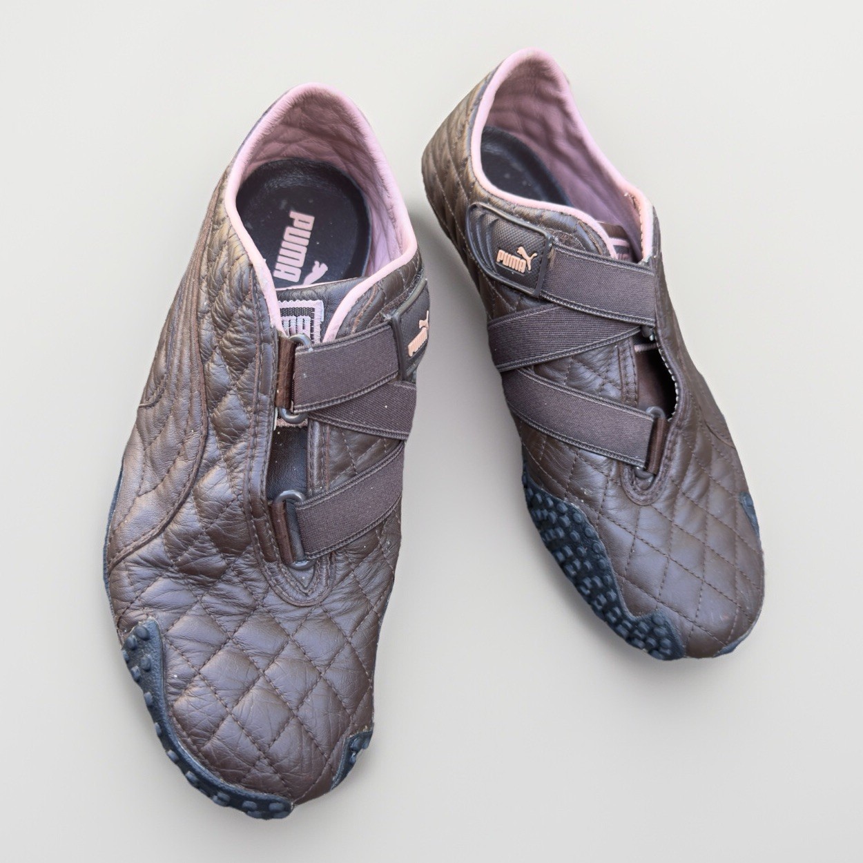 VTG Puma Mostro Quilted Brown Leather Low Sneaker Shoe 8.5W Y2K | eBay
