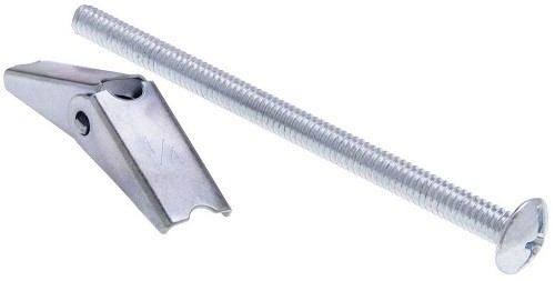 J1553 Zinc Steel Phillips/Slotted Truss Head Spring Wing Toggle Bolt 1/ ...