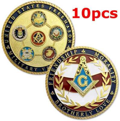 10PCS US Army Marine Air Force Masonic Freemason Freemasonry Challenge ...