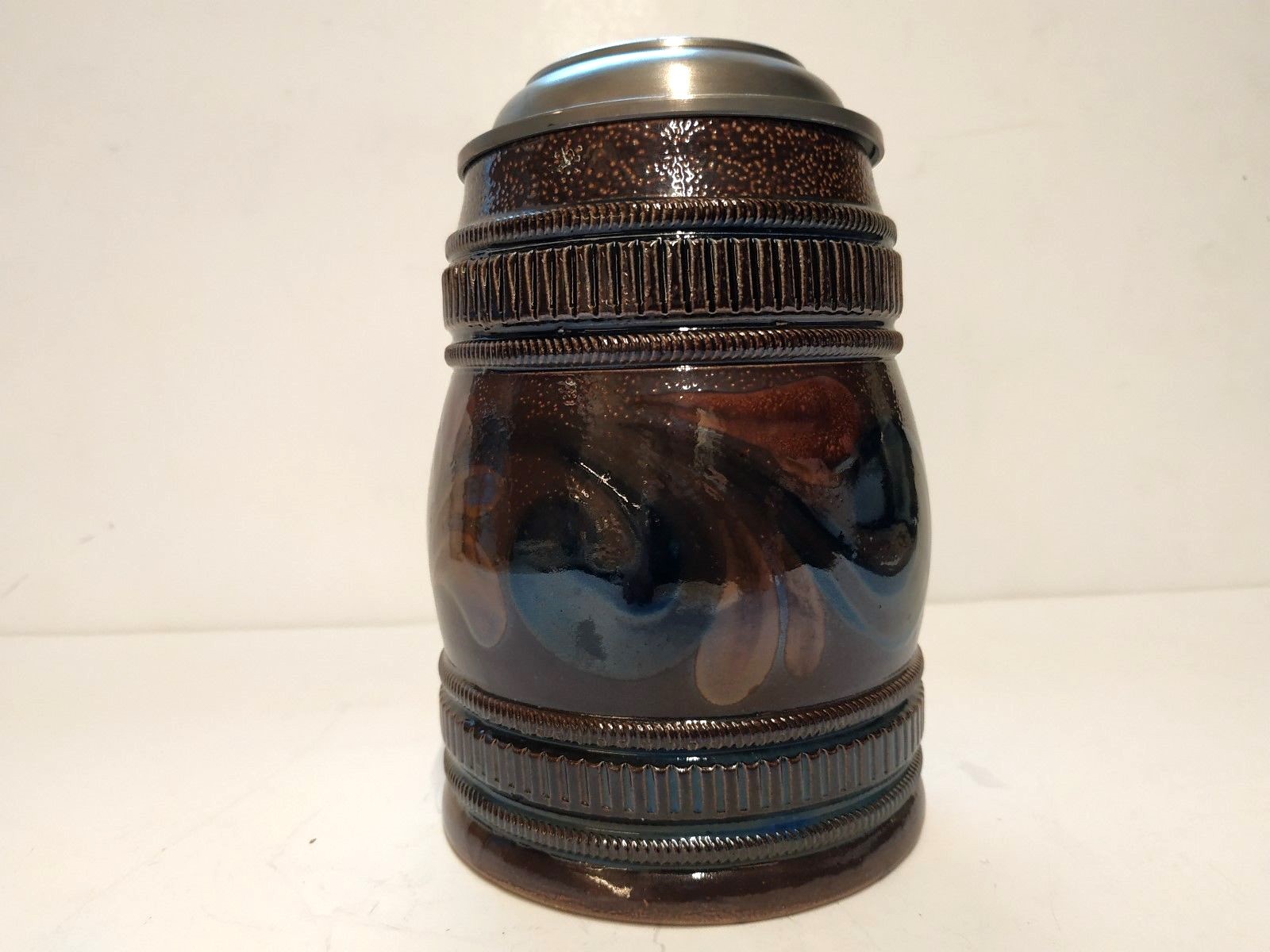 Vintage Rein Zinn Gegossen Beer Stein 0.5L Lichte Hand Peinted Made in ...