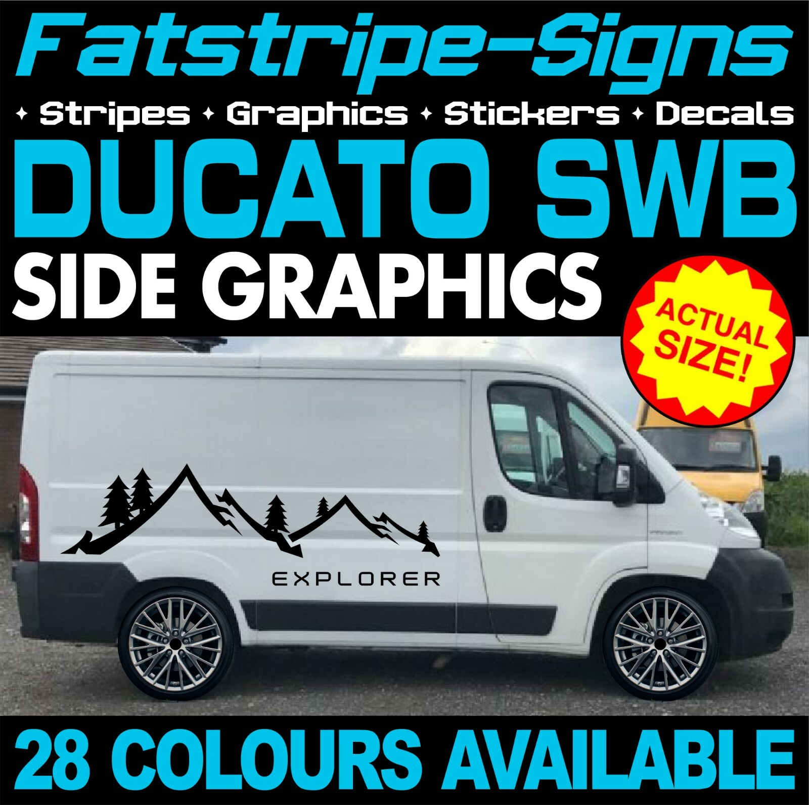 to fit FIAT DUCATO L1 SWB GRAPHICS STICKERS STRIPES DECALS VAN CAMPER ...