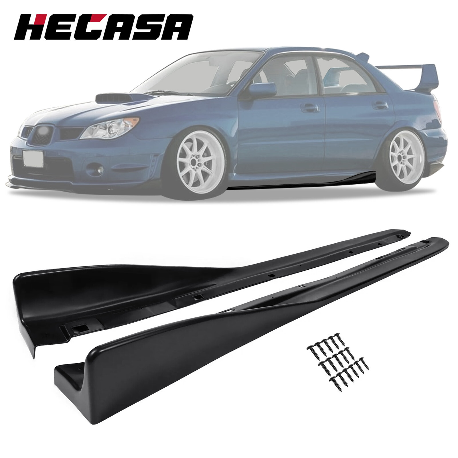 Fits 02-07 Impreza WRX STI CS Style Side Skirts Extension Rocker Panel ...
