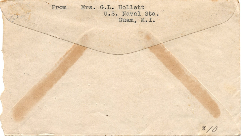 1937 USS Chaumont / Samaritan AH-10 Guam to USA Meridian Crosby Cachet ...